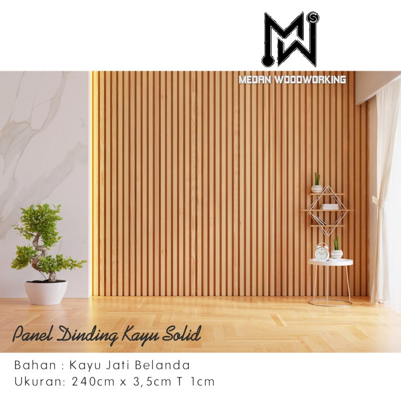 Jual Dekorasi Ruangan Dinding Panel Kayu Solid Bahan Jati Belanda ...