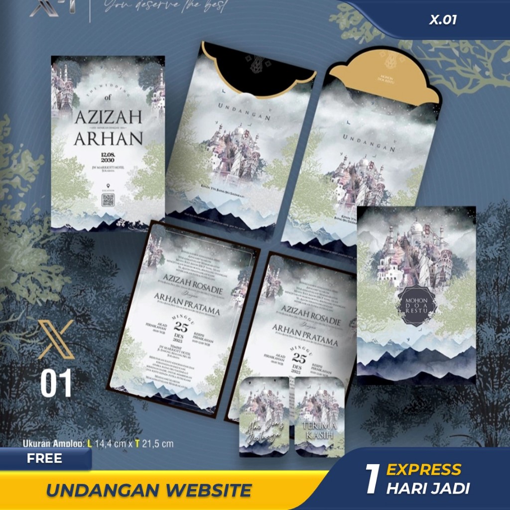 Jual CETAK EXPRESS UNDANGAN PERNIKAHAN AMPLOP HARD COVER AESTHETIC ...