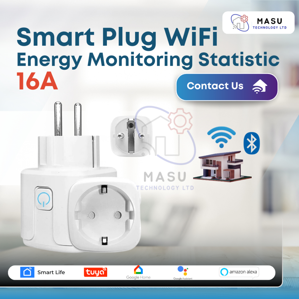 Jual Socket/Plug Smart Plug Wi-Fi (EU) 16A Smart Life Platform Device Sharing Voice Control ...