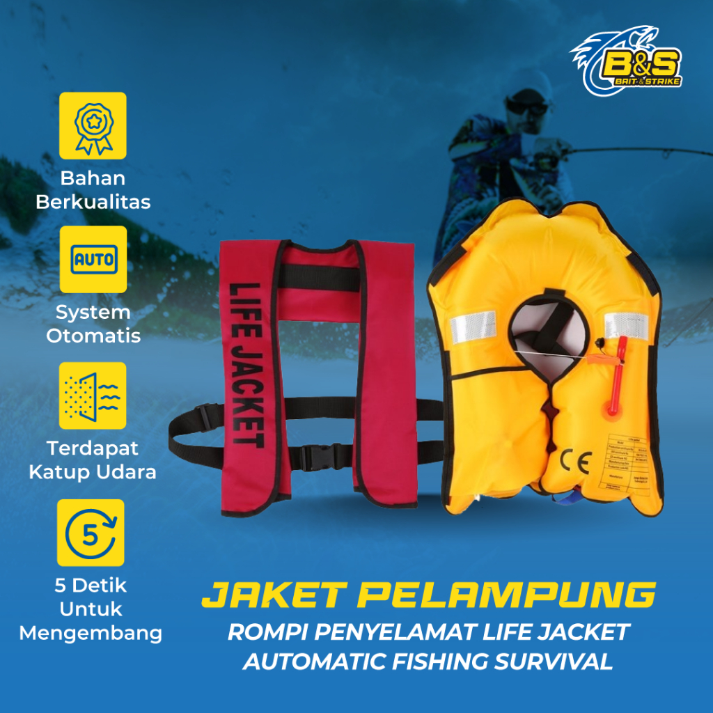 Jual Jaket Pelampung otomatis rompi penyelamat Life jacket automatic untuk berenang dan fishing ...