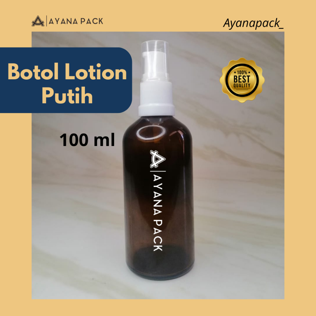 Jual Botol Tebal Coklat 100ml Lotion Putih / Botol tebal coklat 100 ml ...