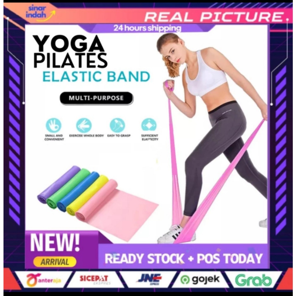 Jual Elastic Karet Tension Resistance Sheet Stretch Band Gym Pilates ...