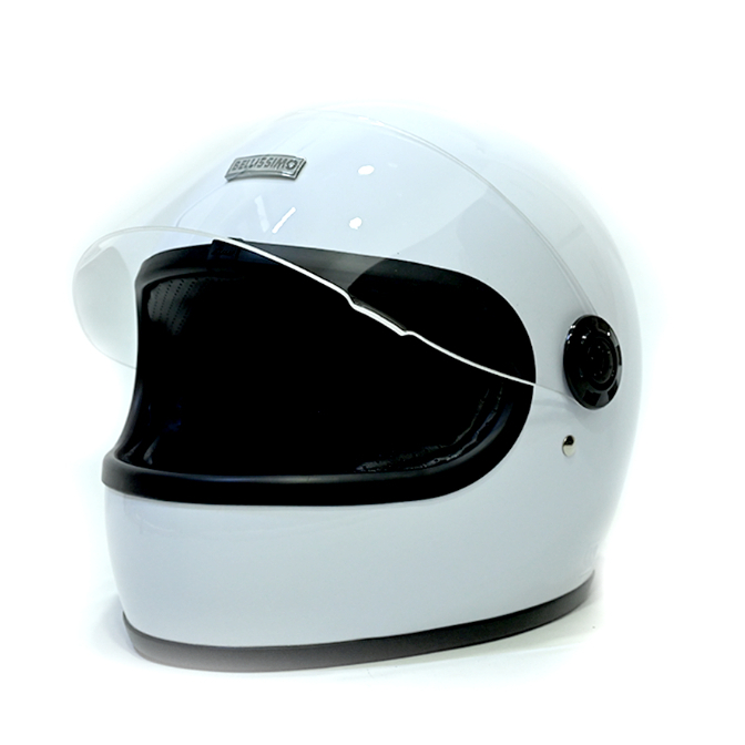 Jual BELLISSIMO HELMET RETRO / Helm Custom RETRO Full Face - WHITE ...