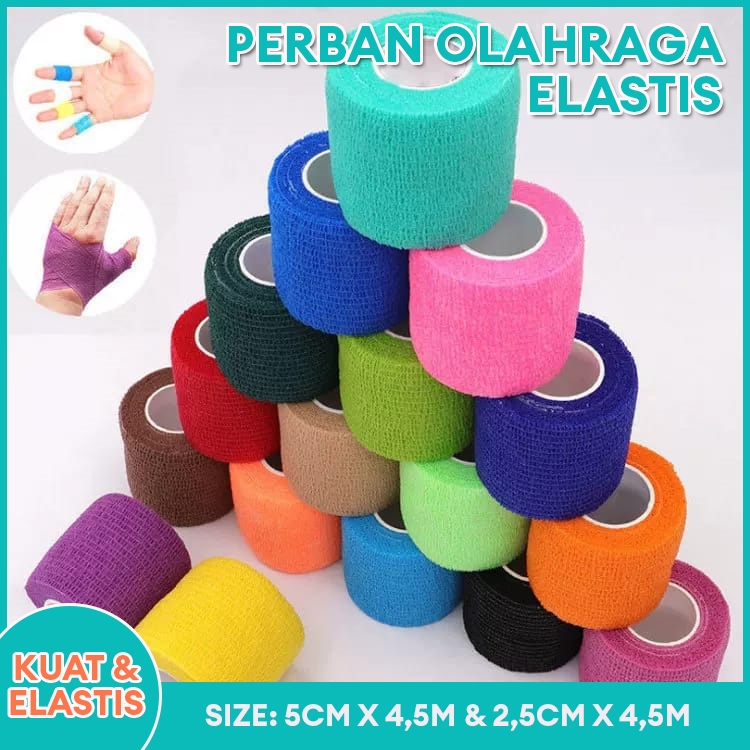 Jual Perban Olahraga Elastis 5CM X 4,5M / 2,5CM X 4,5M Perban Elastis ...