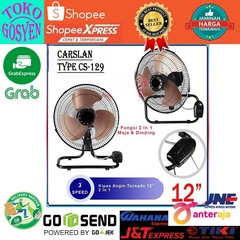 Jual kipas angin meja & dinding Carslan CS-129 Kipas Angin Tornado 12 inch | Shopee Indonesia