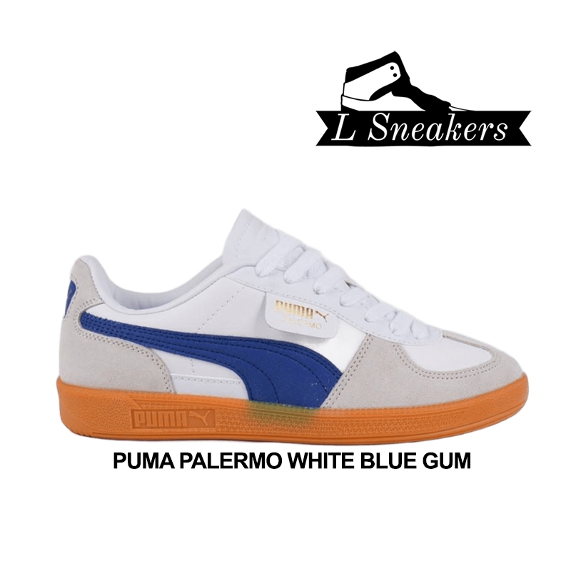 Jual Sepatu Puma Palermo White Blue Gum | Shopee Indonesia
