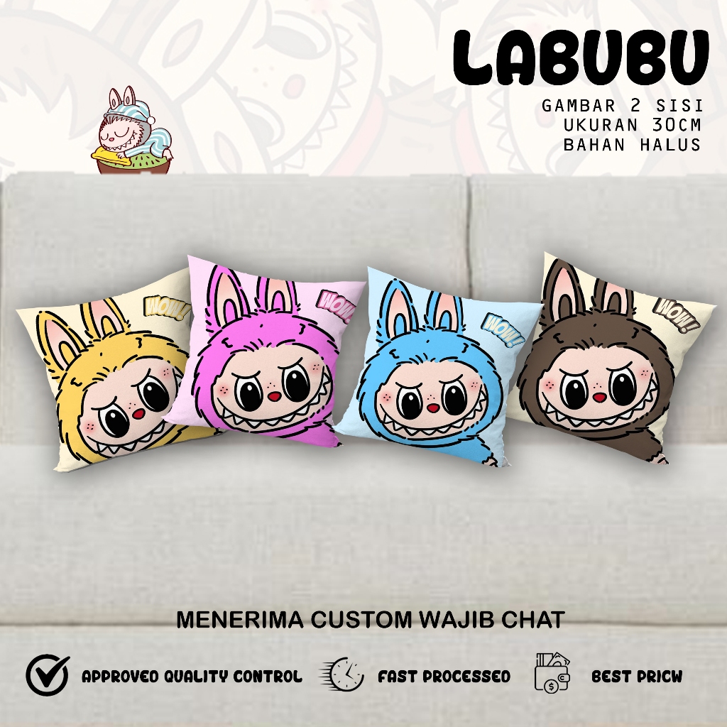Jual Bantal Sofa Aesthetic Bantal Anime Labubu Vtuber Bantal Custom ...