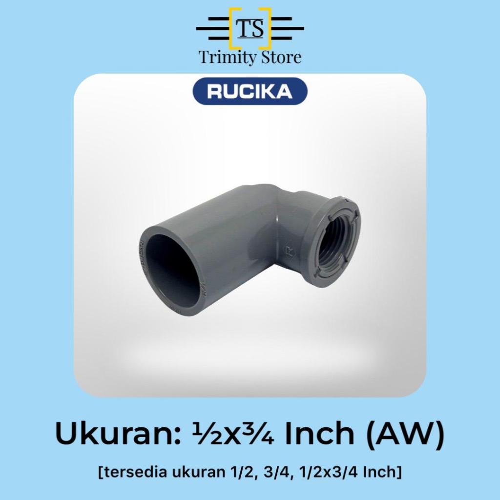 Jual RUCIKA Keni Drat Dalam / Faucet Elbow PVC (AW) Ukuran ½ x ¾ Inch [KDD] | Shopee Indonesia
