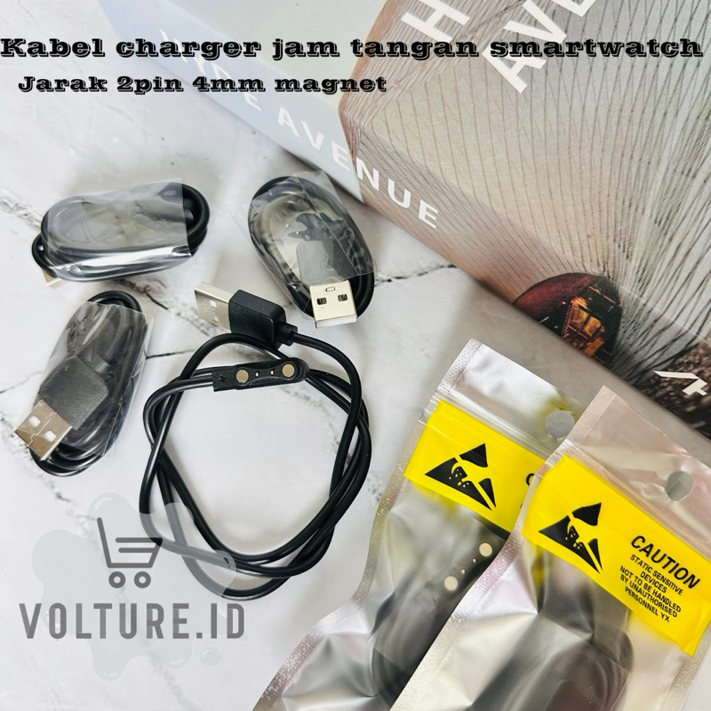 Jual Kabel Charger Jam Tangan 2 Pin 4mm Cas Magnetic Smartwatch Casan ...