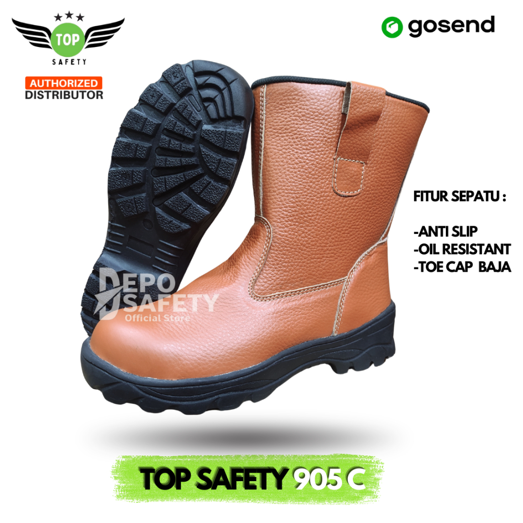 Jual Sepatu Safety Pria TOP SAFETY Type 905 Boots - Safety Shoes Kerja ...