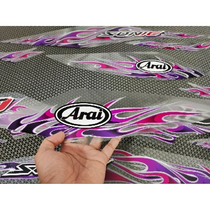 Jual Stiker Striping UV Transparan Desain Api - Stiker Motor Sonic 150R ...
