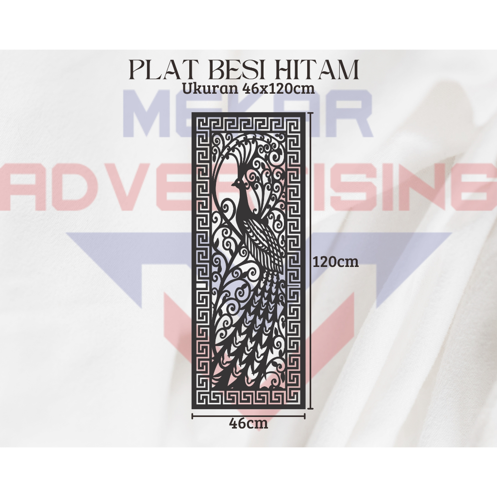 Jual KRAWANGAN PLAT HITAM / CUTTING PLAT LASER CUSTOM MOTIF MERAK | KRAWANGAN PLAT HITAM ...
