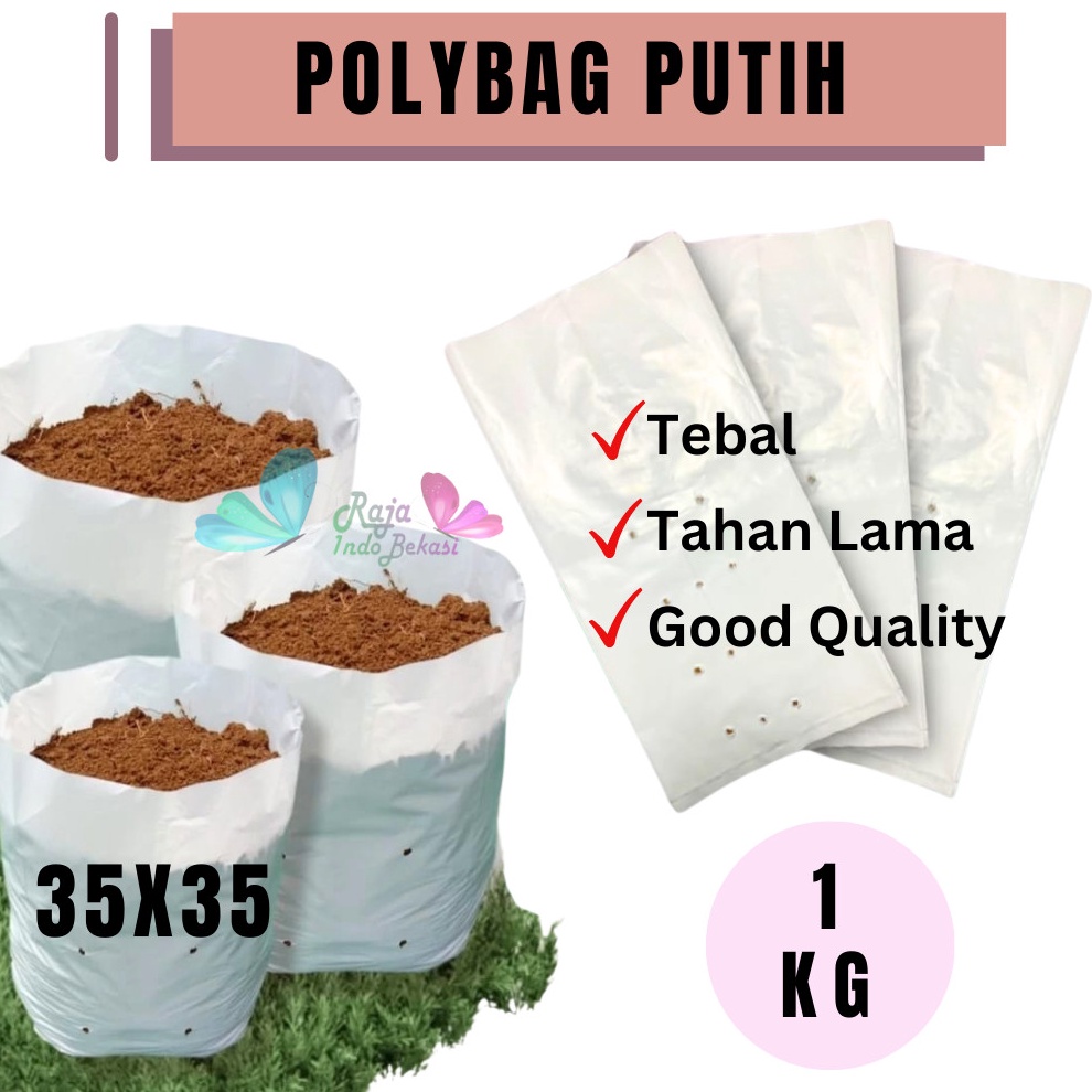Jual 1KG Garden of Love POLYBAG 35x35 PUTIH Tebal Polibek Polibag ...