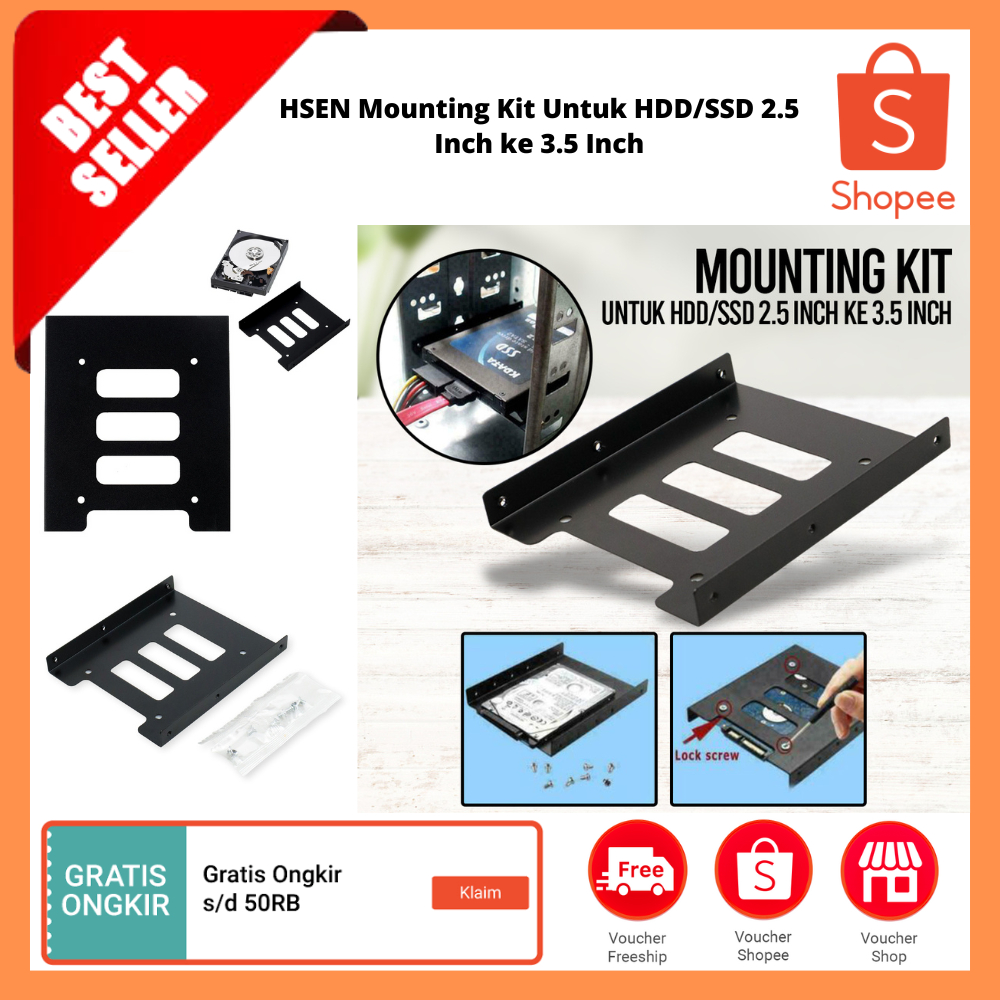 Jual Mounting Kit Untuk HDD/SSD 2.5 Inch ke 3.5 Inch / Braket ...