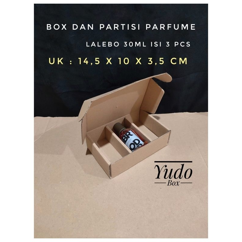 Jual kardus box UK.14,5 x 10 x 3,5 cm model parfum lalebo 30 ml ( 3 sekat ) | Shopee Indonesia
