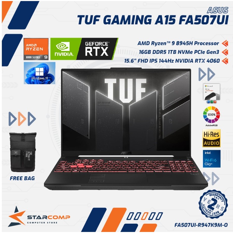 Jual ASUS TUF A15 FA507UI-R947K9M-O AMD Ryzen 9 8945H 16GB 1TB RTX4070 ...