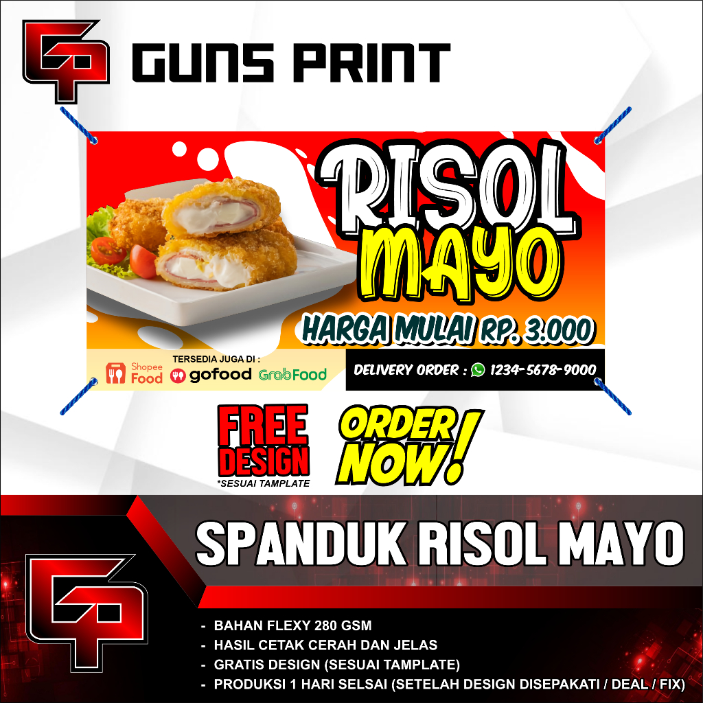 Jual SPANDUK BANNER BALIGHO "RISOL MAYO" UK. 100 X 50 / 150 X 75 / 200 ...