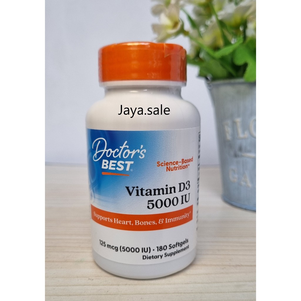 Jual Doctor Best Doctor's Best Vitamin D3 5000 IU 180 Softgels | Shopee ...