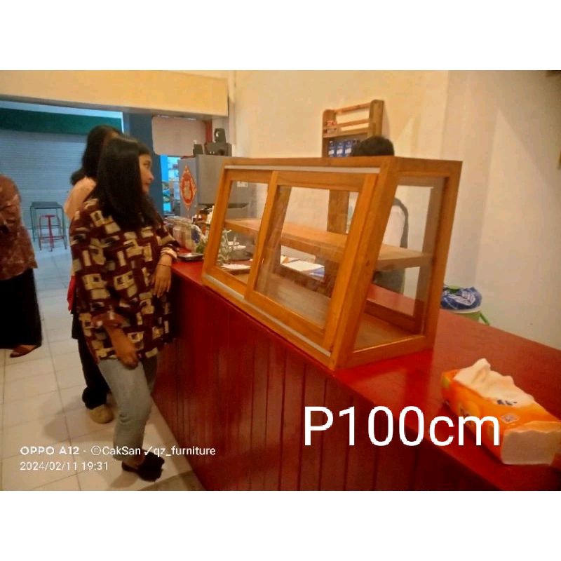Jual Etalase Kayu Jati/Etalase makanan/Etalase Roti/Etalase Bakso ...
