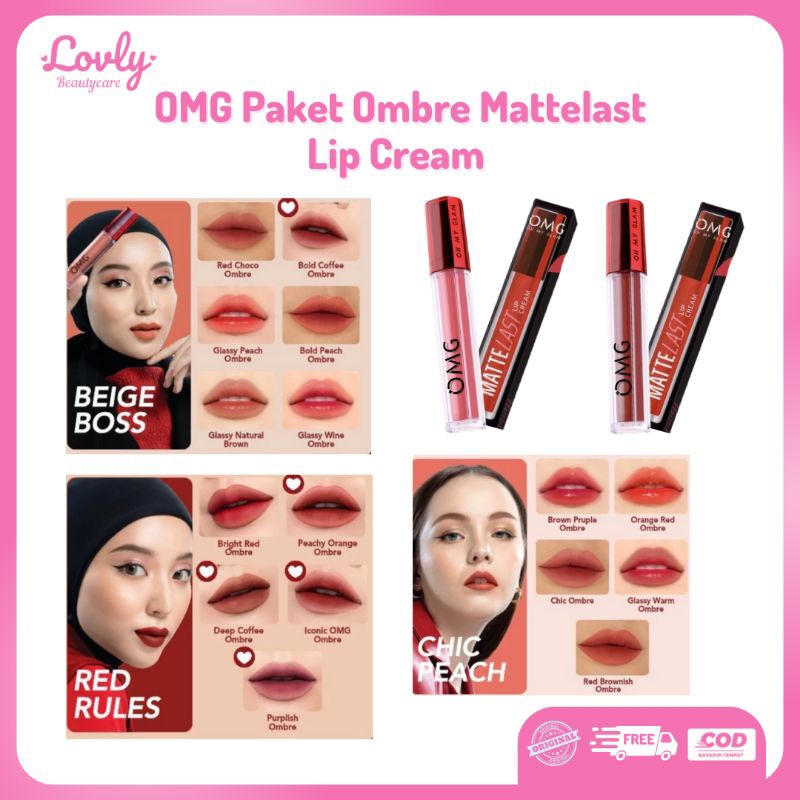 Jual OMG [BEST SELLER OMBRE LIPS] Paket Ombre Mattelast Lip Cream ...