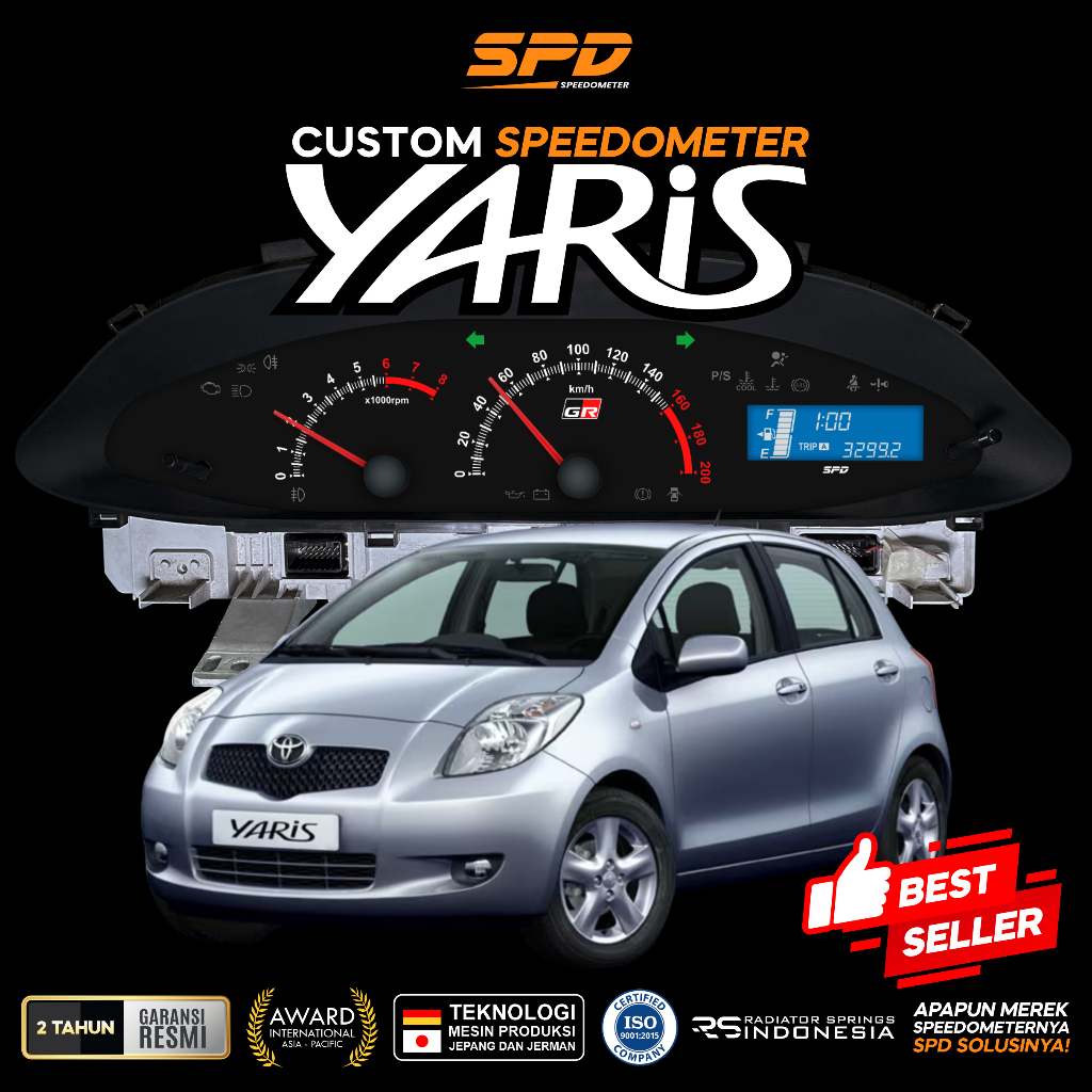 Jual PANEL SPEEDOMETER CUSTOM TOYOTA YARIS BAKPAU - SPD SPEEDOMETER ...