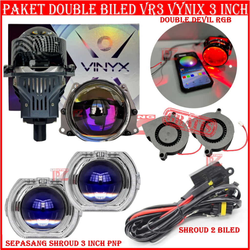 Jual PAKETAN COMBO SUPER HEMAT MOBIL LAMPU BILED VR3 VYNIX ORIGINAL ...