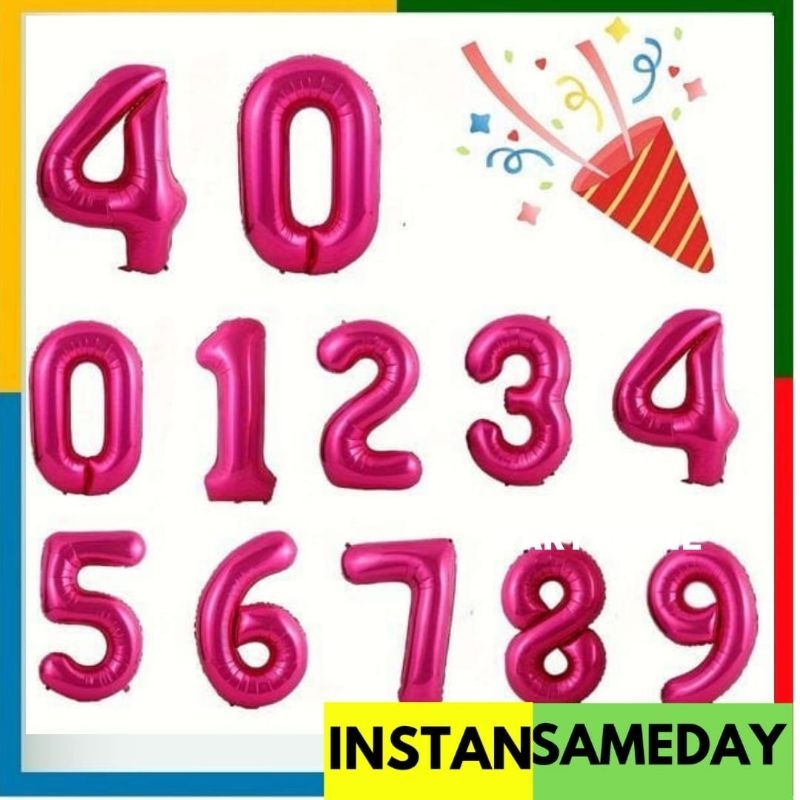 Jual Balon Foil Angka Pink Jumbo / Balon Pink 80cm | Shopee Indonesia