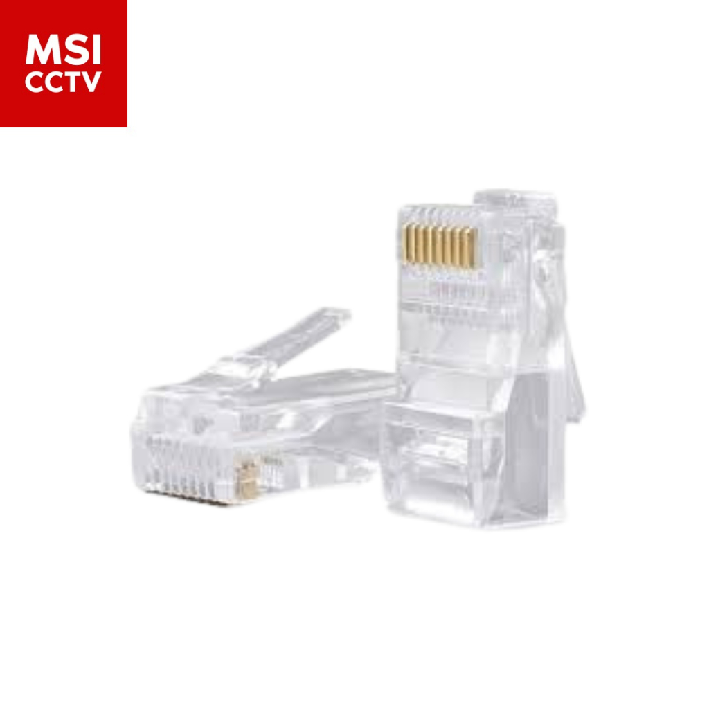 Jual Conector Rj45 Cat5 Jack Konektor RJ 45 Kepala Kabel UTP LAN RJ45 Cat6 Dan Cat5e Isi 100 Pcs ...