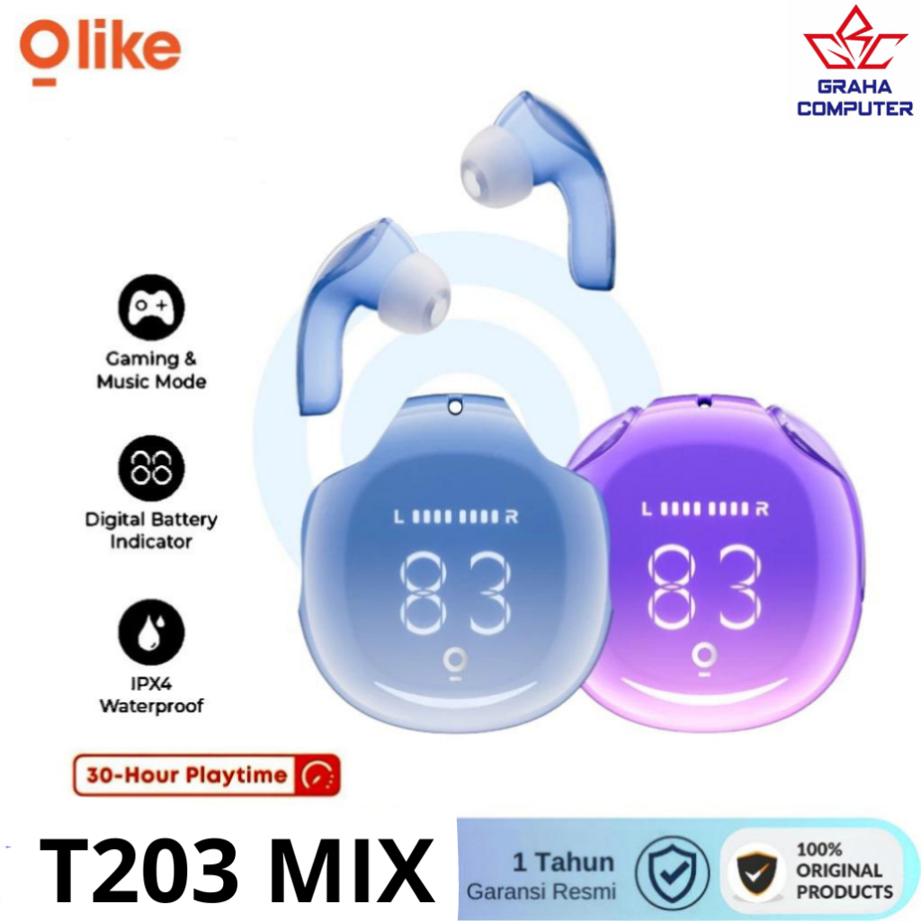 Jual OLIKE TWS T203 Mix Wireless Bluetooth Earphone ,Headset Bass Audio ...