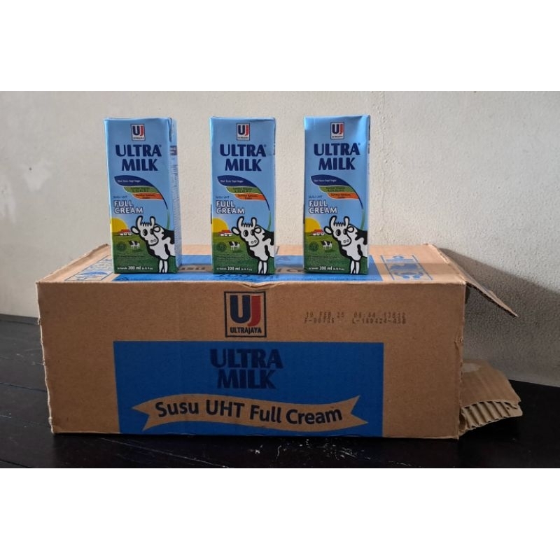 Jual Susu Ultra Milk Full Cream 1 Karton 200 mL 24 pcs | Shopee Indonesia