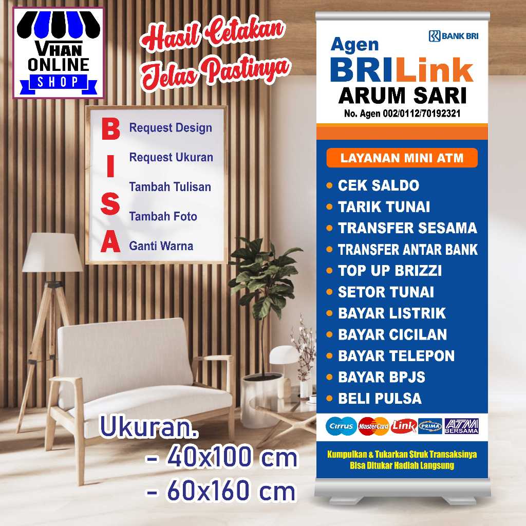 Jual Cetak Spanduk Banner Agen Brilink Design Terbaru Keren | Shopee ...