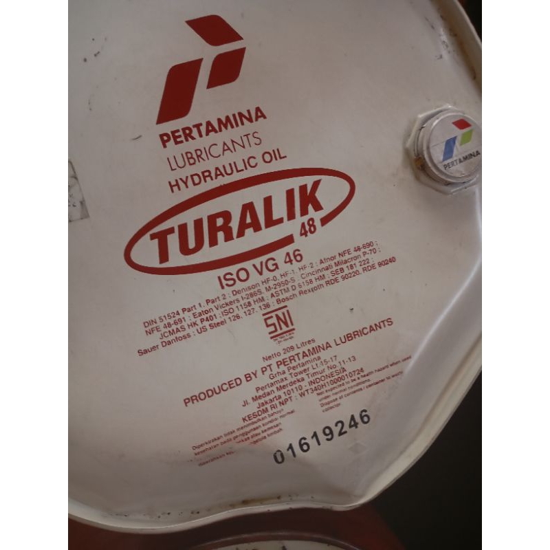 Jual Oli Turalik 48 iso Vg 46 Pertamina Oli Hidrolik Literan | Shopee ...