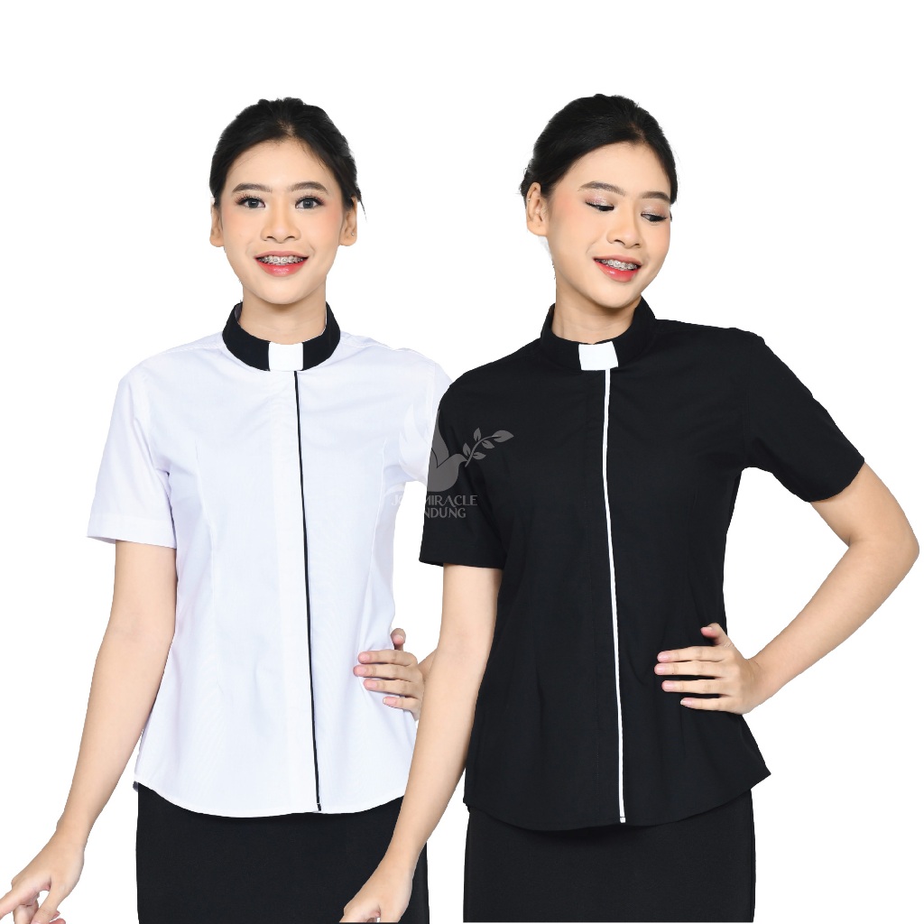 Jual Pendeta Wanita - New Kemeja Collar Pendek Variasi - Cotton ...