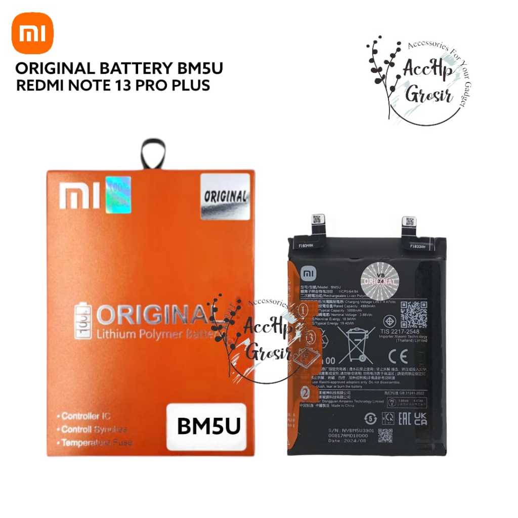 Jual Batu Baterai Redmi Note 13 Pro Plus BM 5U Batrai Battery Bm 5u ...