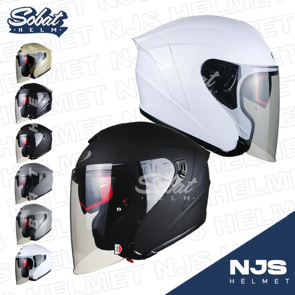 Jual Helm NJS Kairoz SOLID Double Visor Helm Half Face SNI | Shopee ...