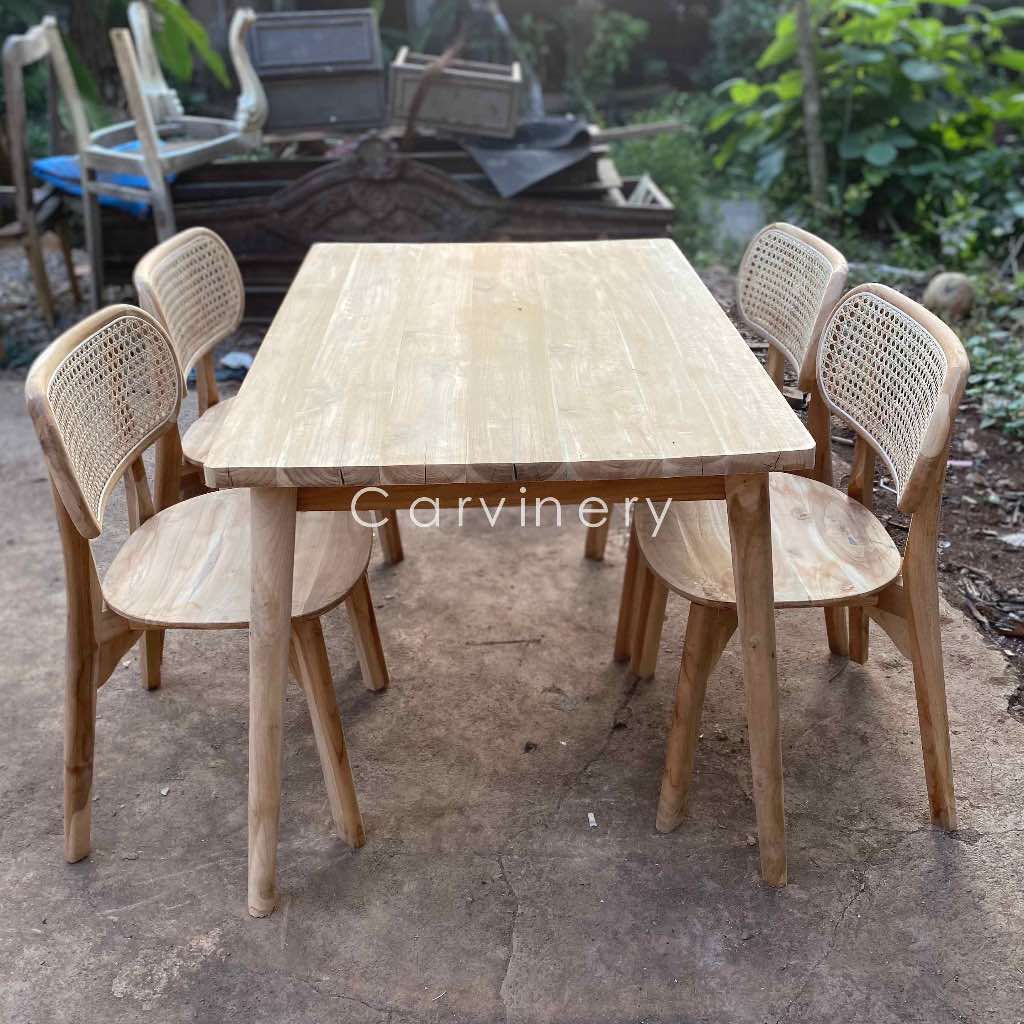 Jual Set Meja Makan Kacang, Kursi Makan Cafe Kayu Jati minimalis, Set Kursi Rotan Terbaru ...