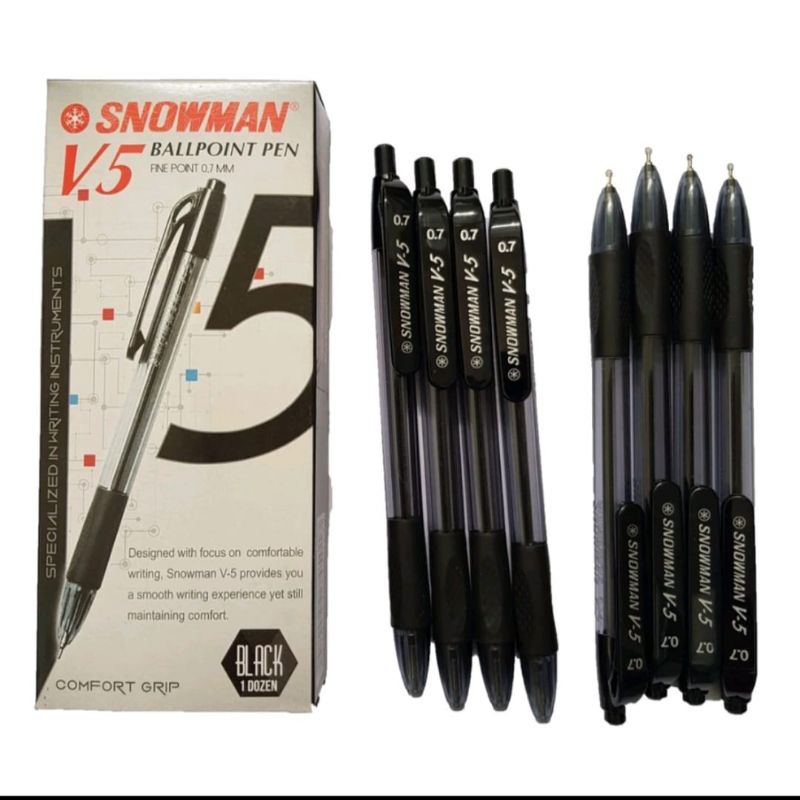Jual PULPEN SNOWMAN V5 ( 1 pak isi 12 PC)PULPEN CETEK SNOWMAN V5 ...