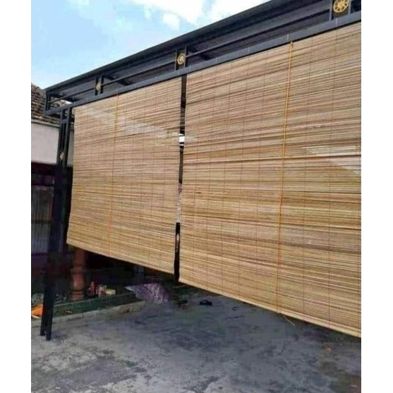 Jual Tirai Bambu krey gulung outdoor ukuran 2x2m plus taliring set sea ukuran lebarxpanjang ...