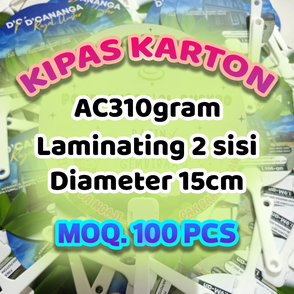 Jual Kipas Tangan Custom Promosi Karton 15cm-Kipas Karton, Merchandise ...