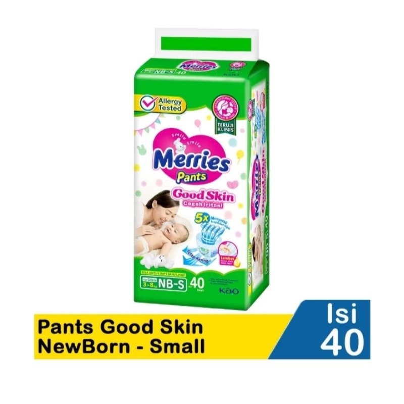 Jual Popok Merries ukuran NBS 40 keperluan bayi | Shopee Indonesia