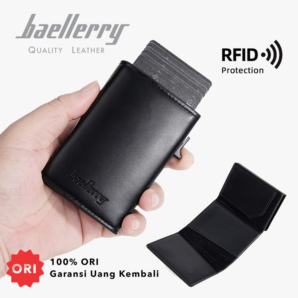 Jual BAELLERRY K9323 Dompet Kartu Pria RFID Protect Bahan Kulit PU ...