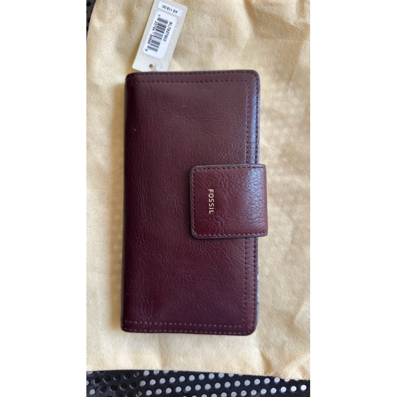 Jual Preloved Foss Wallet RFID Logan Tab warna Fig | Shopee Indonesia