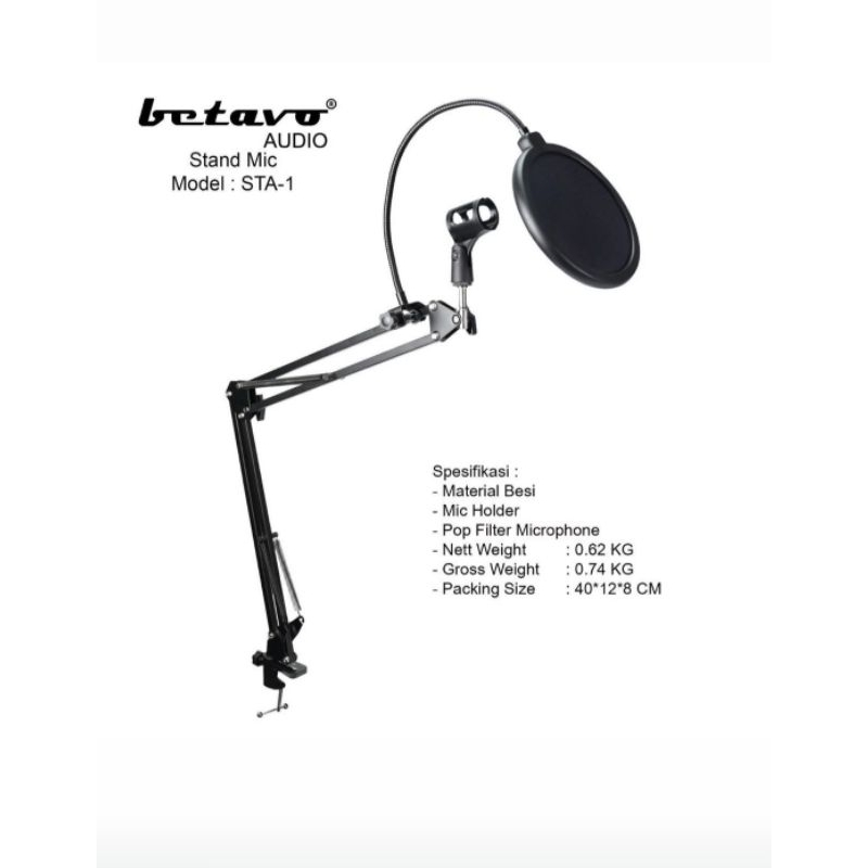 Jual stand mic betavo STA-1 Original asli | Shopee Indonesia