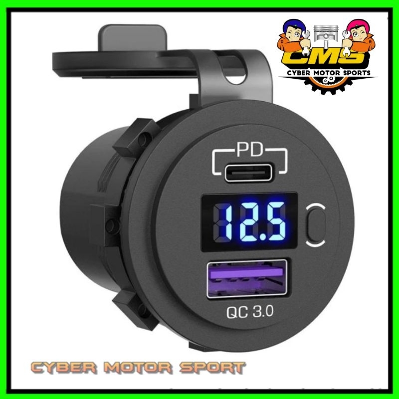 Jual Volt meter dashboard indikator 12v - 24v USB charger power delivery Type C fast charging ...