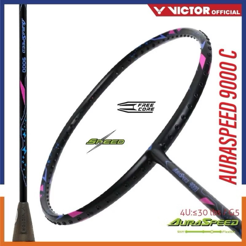 Jual Raket Badminton Victor Auraspeed Original Free core | Shopee Indonesia