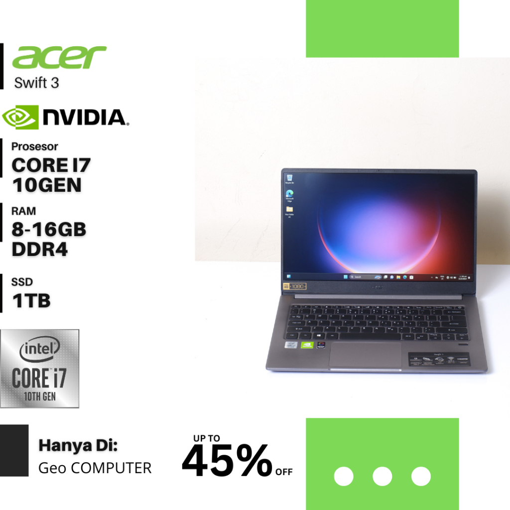 Jual Promo!!! Acer Swift 3 Intel Core i7-10Gen/Backlit/FHD IPS/Laptop ...
