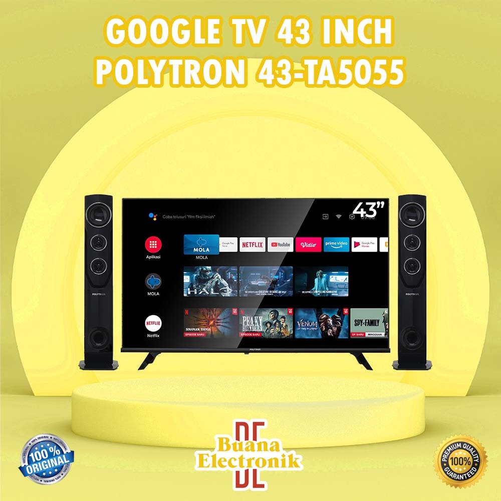 Jual SMART GOOGLE TV CINEMAX POLYTRON 43 INCH PLD 43TA5055 ORIGINAL ...