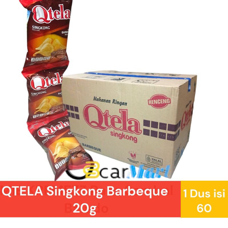 Jual QTELA Keripik Singkong Barbeque 1 Dus isi 60 pack 20gr | Shopee ...