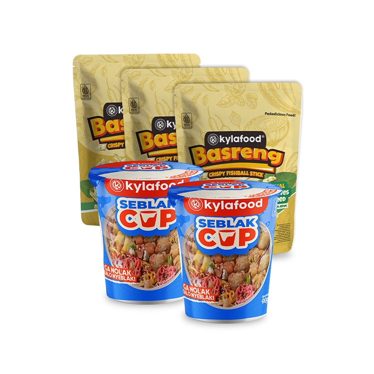 Jual Kylafood paket 2 seblak cup + 3 basreng original 80gr | Shopee ...