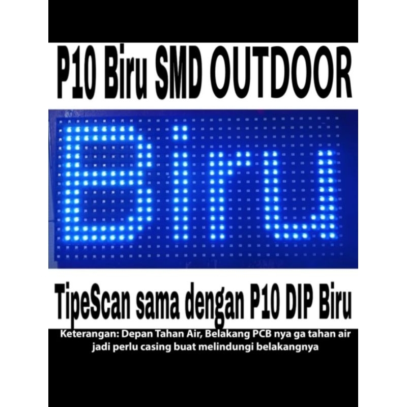 Jual Panel Modul LED P10 Running Text SMD BIRU Full Outdoor | Shopee ...